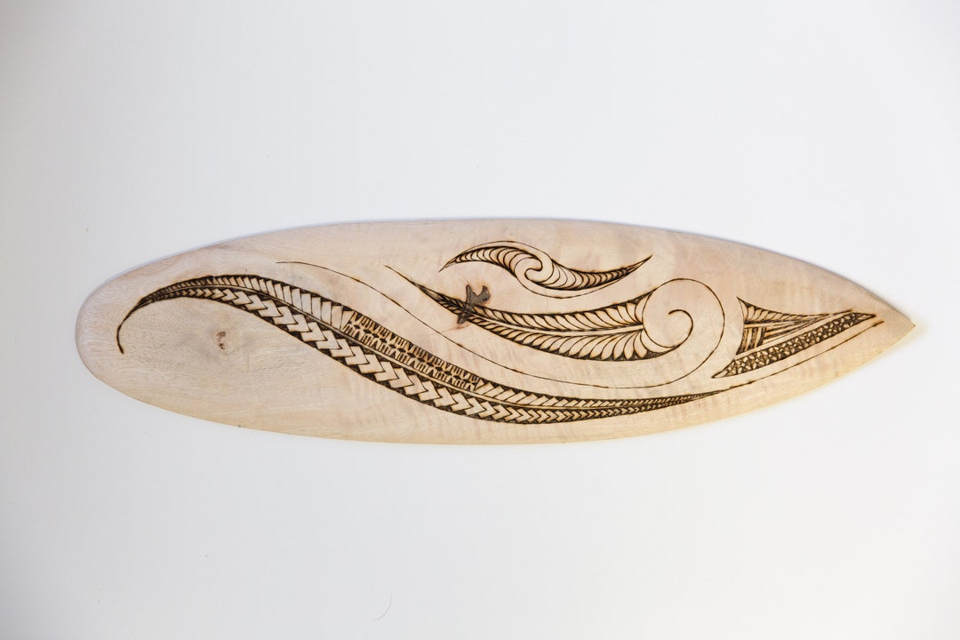 Polynesian Surfboard- Wood Burned - Etsy
