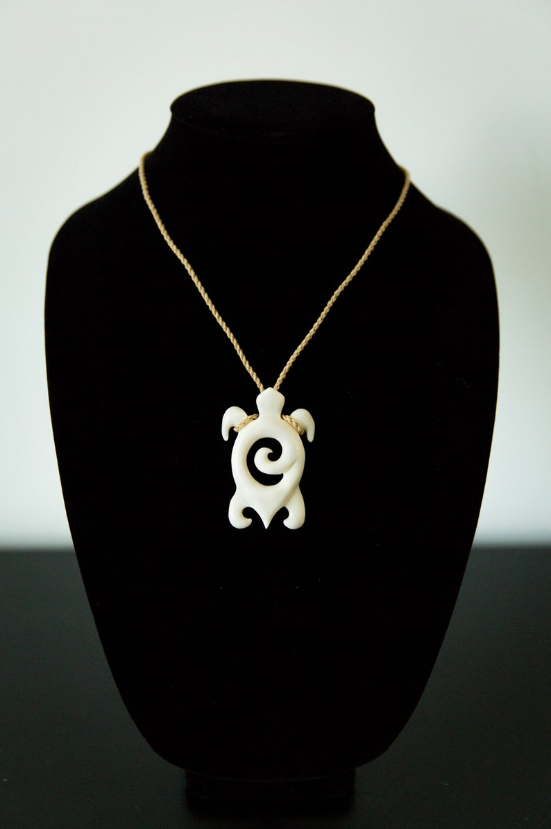 Polynesian Turtle Bone Pendant With Adjustable Rope Necklace - Etsy
