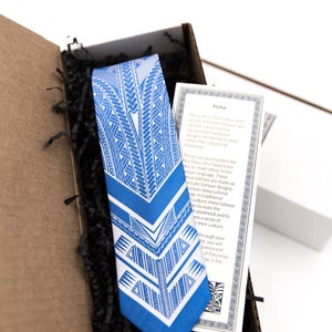 Pe'a Tatau - Blue Skinny Polynesian Necktie - Etsy