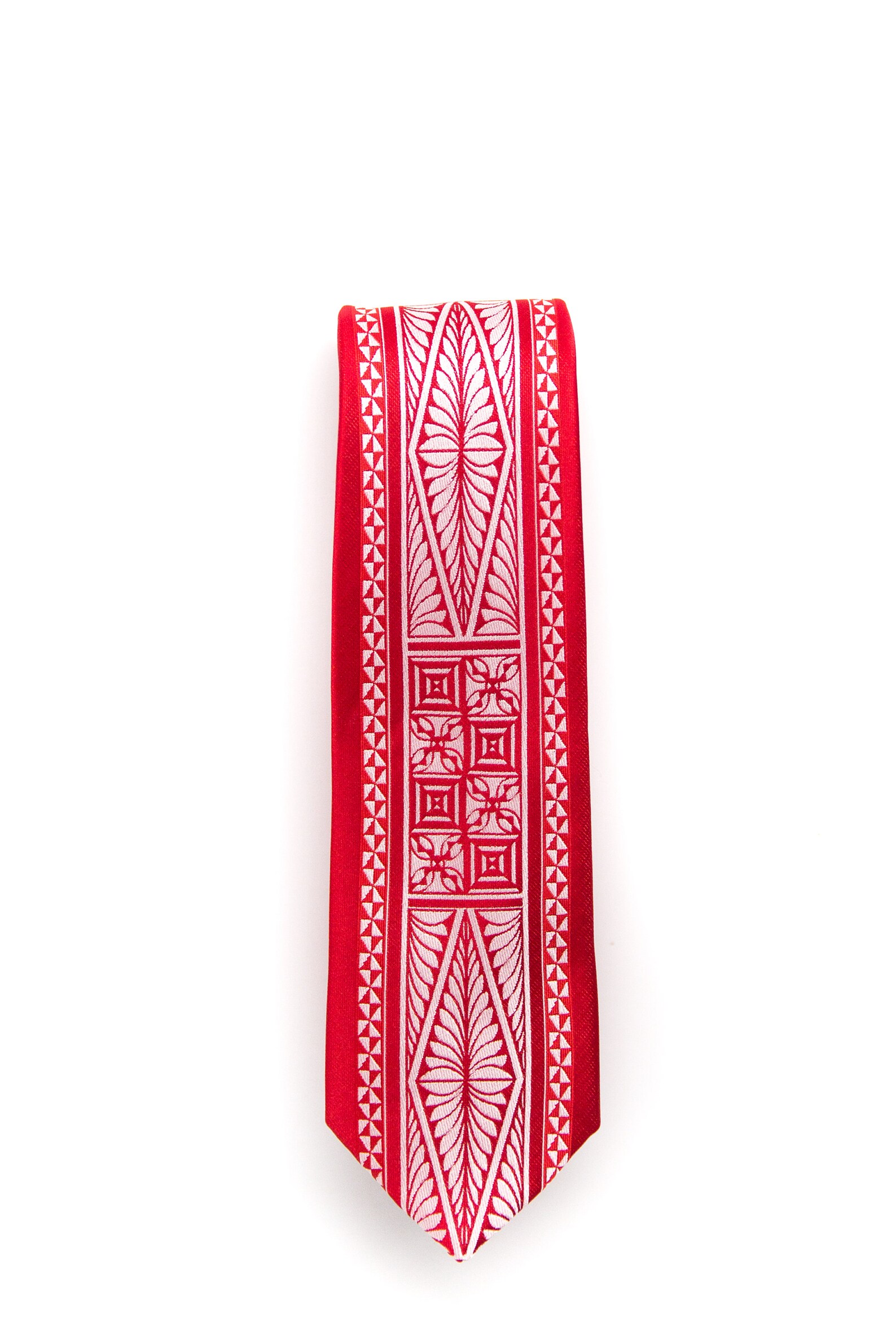 Vela Red Skinny Polynesian Necktie | Etsy