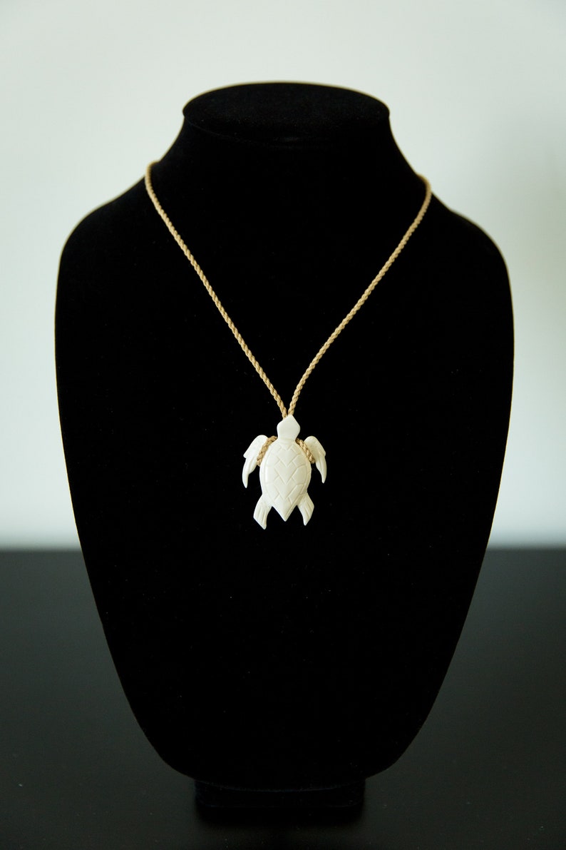 Turtle Bone Pendant With Adjustable Rope Necklace - Etsy