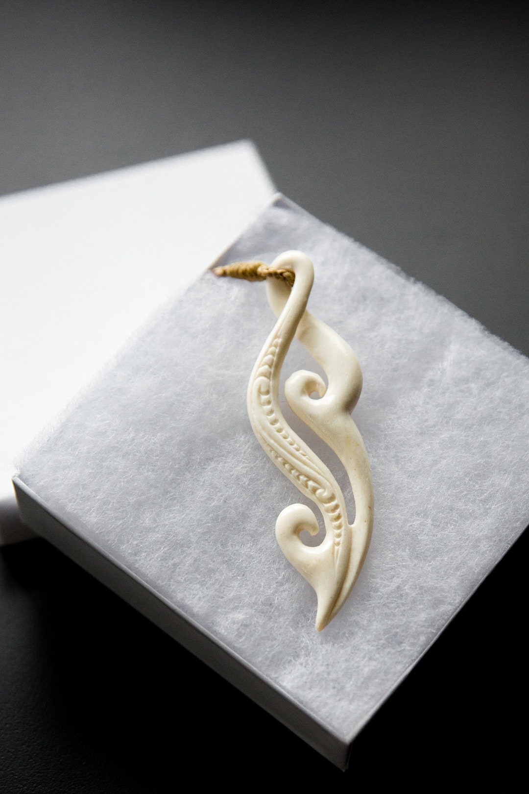 Polynesian Bone Pendant With Adjustable Rope Necklace - Etsy