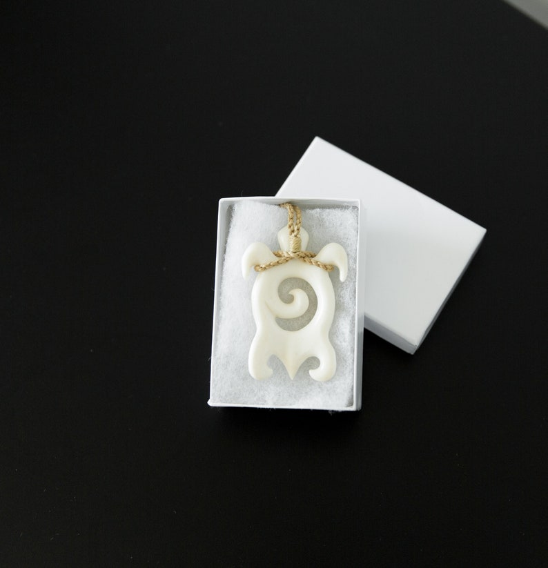 Polynesian Turtle Bone Pendant With Adjustable Rope Necklace - Etsy