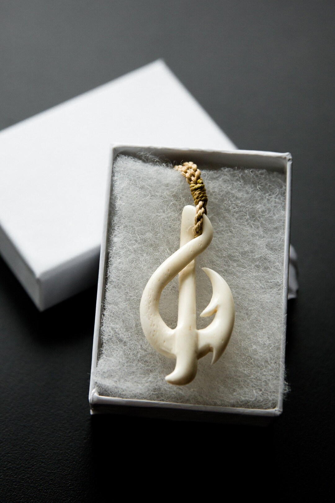 Polynesian Bone Pendant With Adjustable Rope Necklace - Etsy