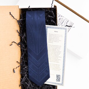 Pe'a Tatau - Navy Polynesian Skinny Necktie - Etsy