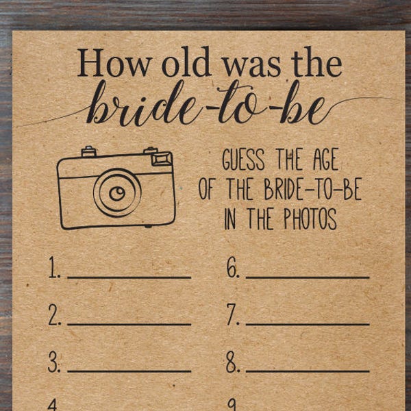 Guess the Brides Age - Etsy