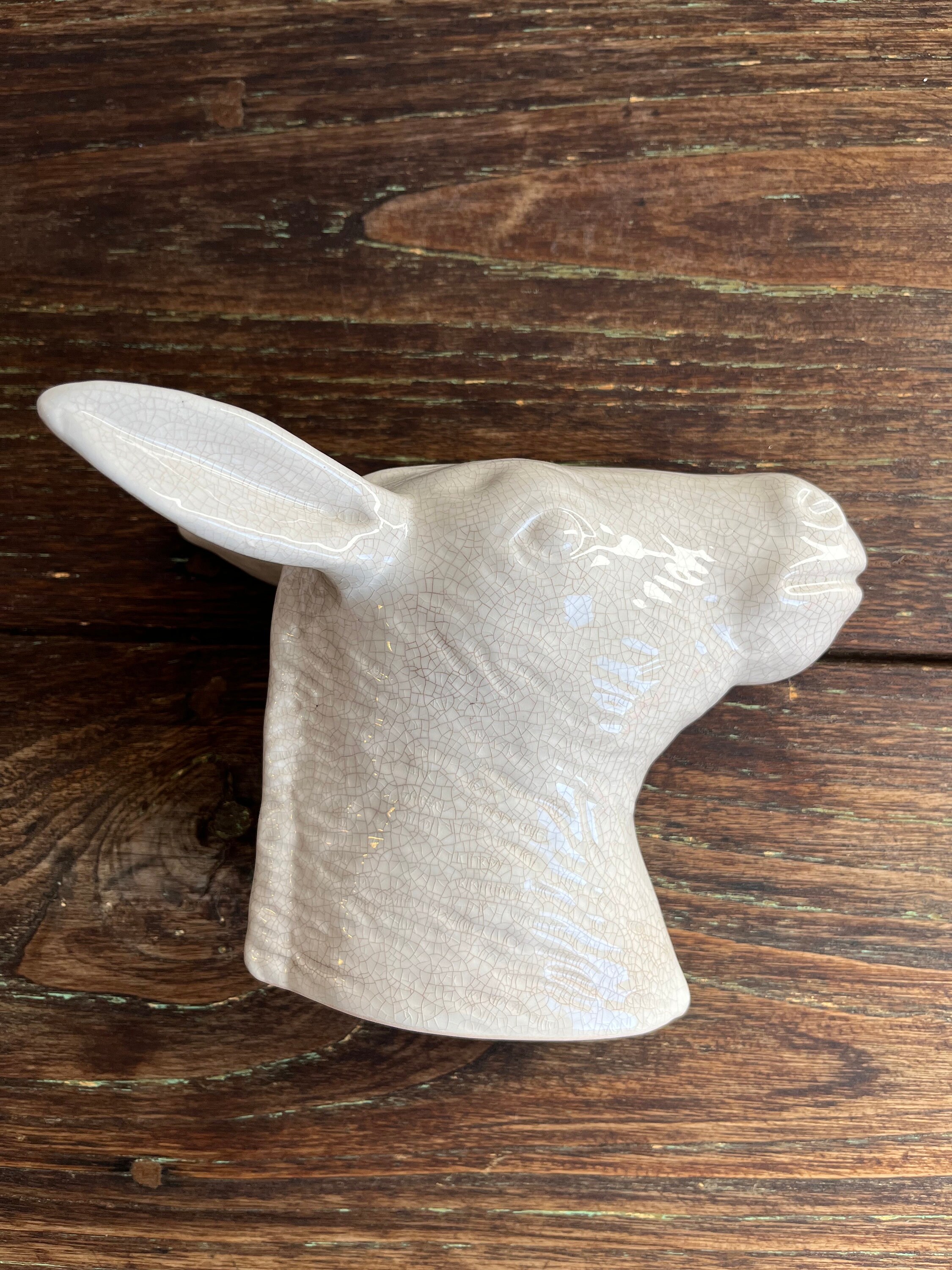 Ceramic Donkey WHITE CRAQUELÊ Ceramic Donkey Head English Pottery ...