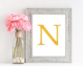 Monogram letter n | Etsy