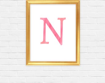 Monogram letter n | Etsy