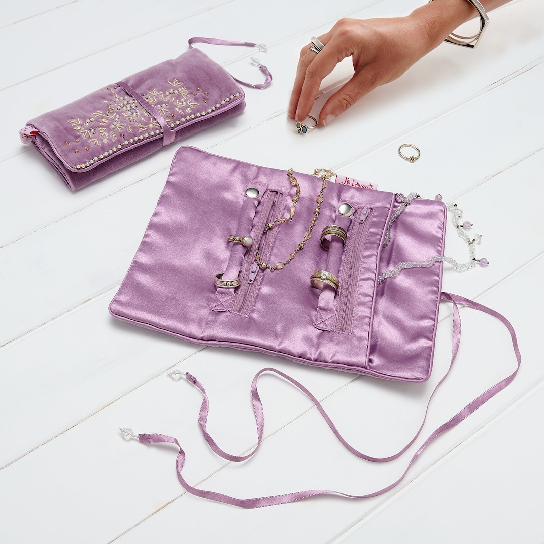 Sumptuous Velvet Jewellery Roll With Exquisite Beading & Satin Lining ...