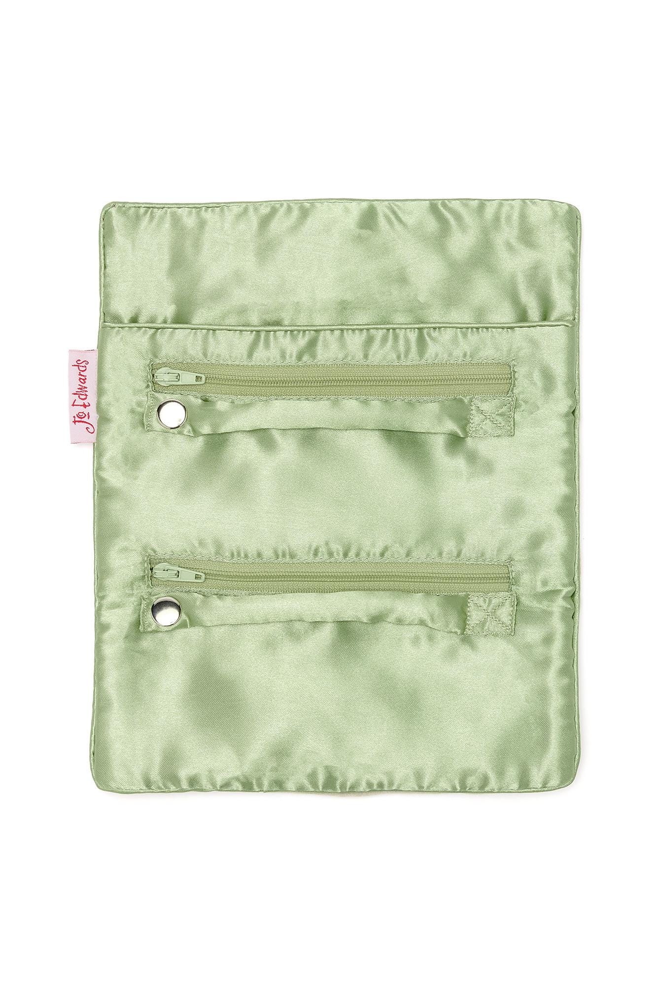 Sumptuous Vintage Green Velvet Jewellery Roll With Exquisite Beading ...