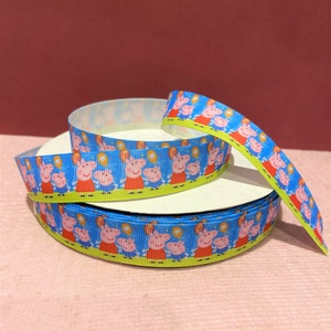 Peppa Pig Grosgrain-ribbon 22mm/7/8" Width Print-by-the-metre - Etsy