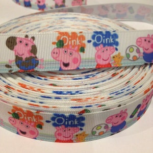 Peppa Pig Grosgrain-ribbon 22mm/7/8" Width Print-by-the-metre - Etsy