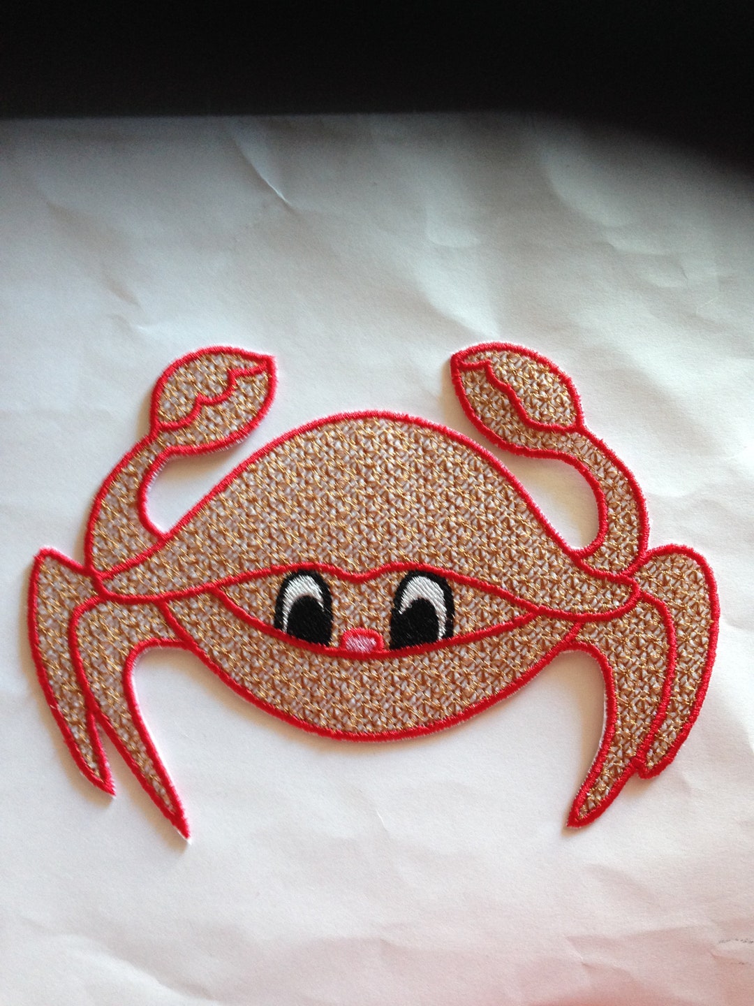 Embroidered Crab Badge: Iron-on/sew-on Applique - Etsy