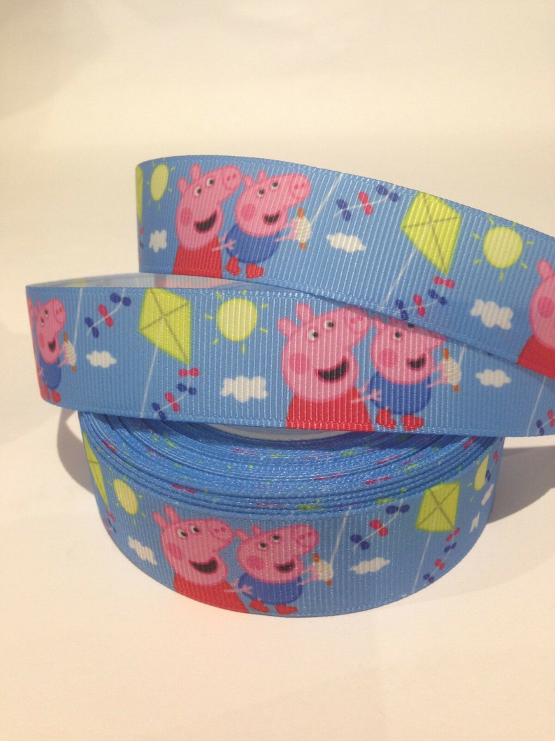Peppa Pig Grosgrain-ribbon 22mm/7/8" Width Print-by-the-metre - Etsy