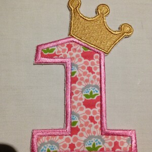 Embroidered Number 1 Applique With Crown Iron on /sew on Patch - Etsy