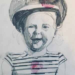 Bright Joyful *hand Drawn* Child Portrait Original Drawing Kid Kids A4 ...