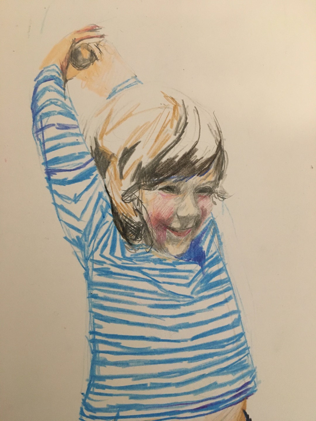 Bright Joyful *hand Drawn* Child Portrait Original Drawing Kid Kids A4 ...