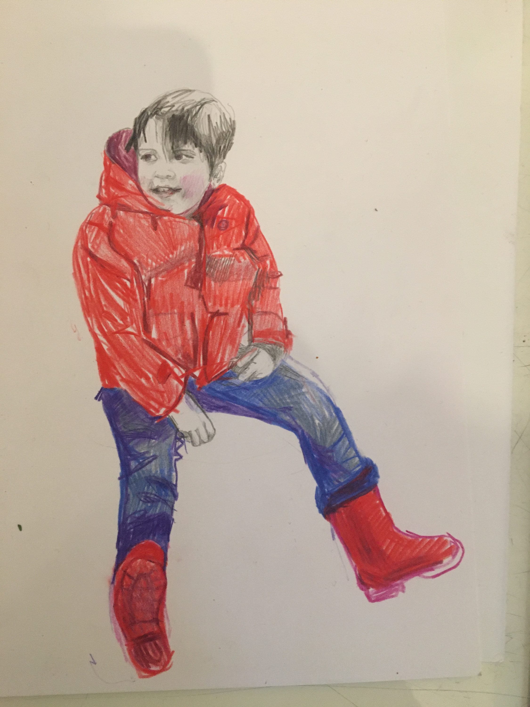 Bright Joyful *hand Drawn* Child Portrait Original Drawing Kid Kids A4 ...