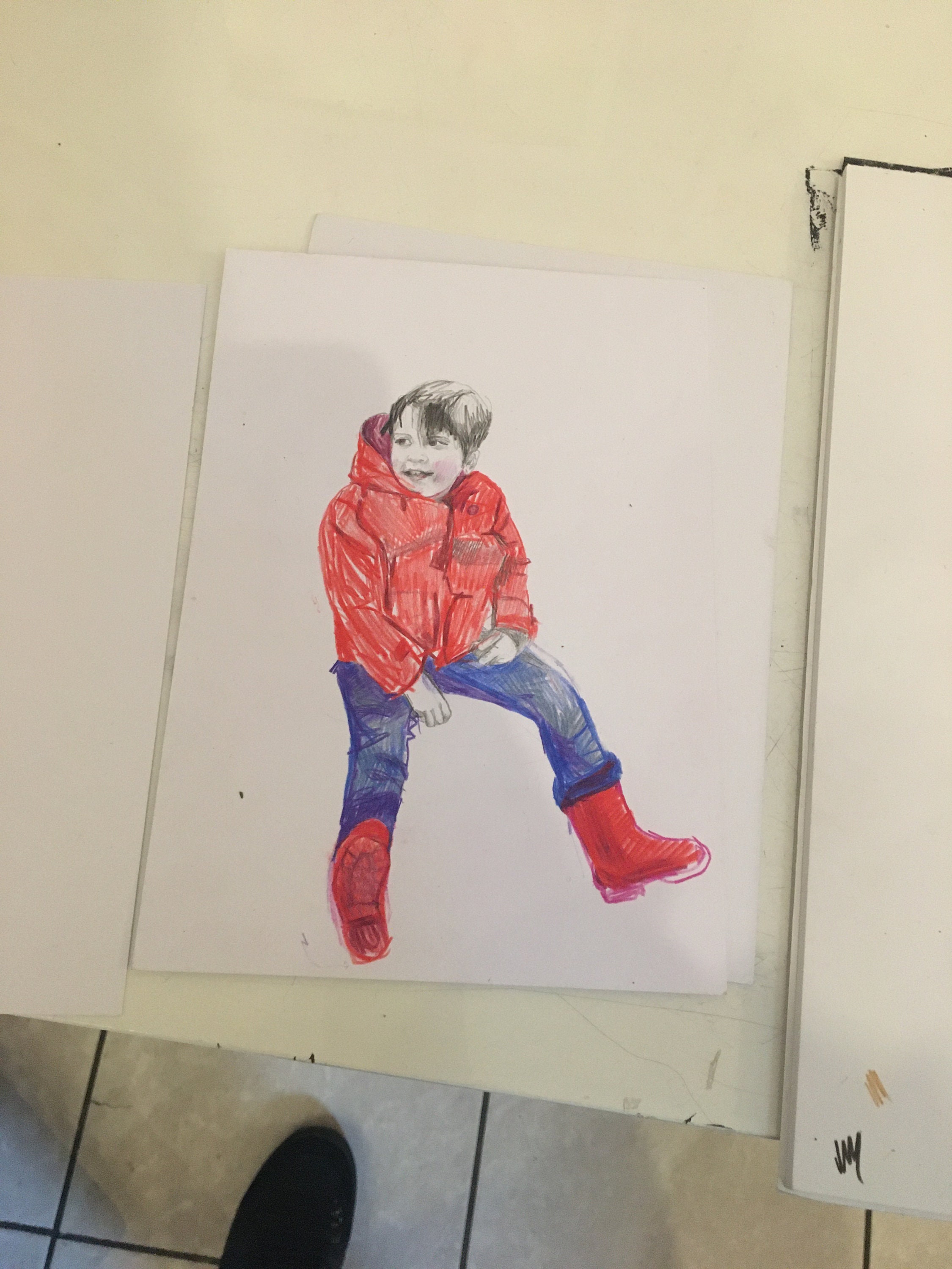 Bright Joyful *hand Drawn* Child Portrait Original Drawing Kid Kids A4 ...