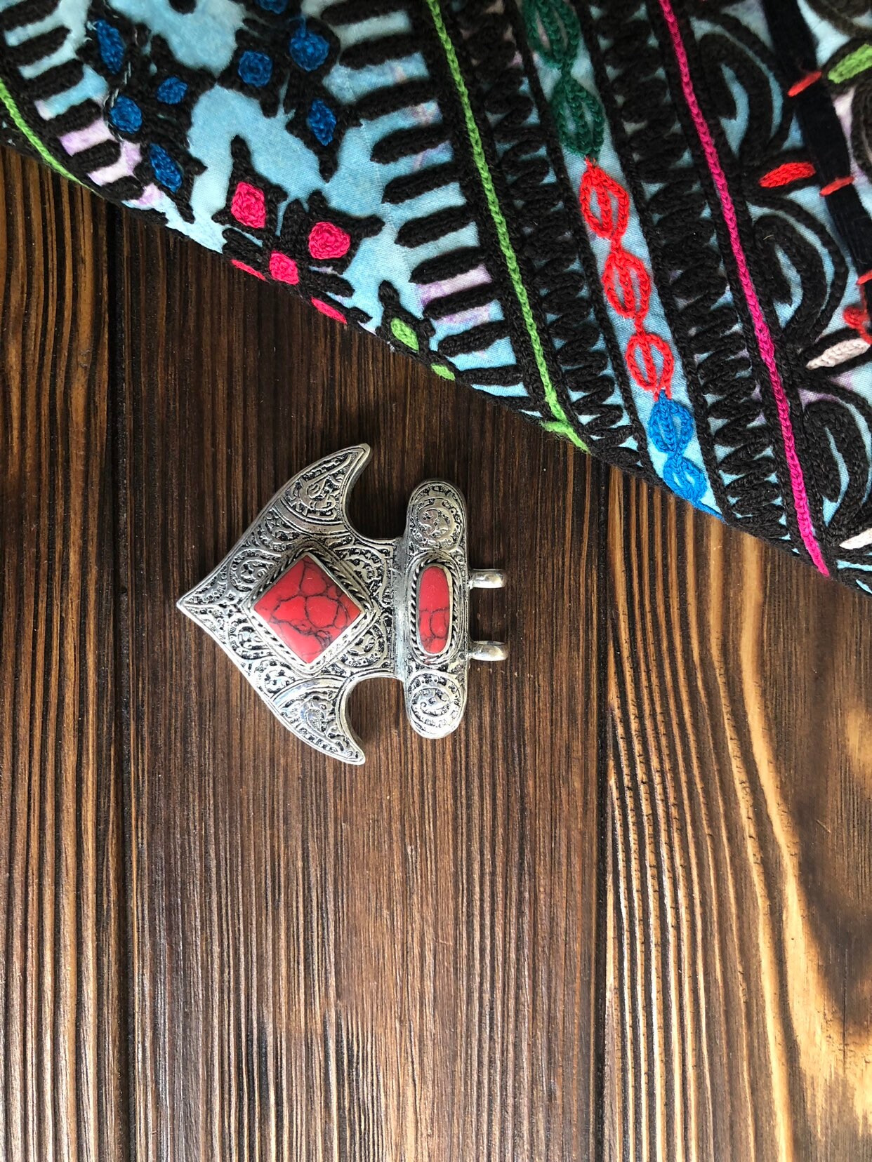 Berber amulet Pendant kuchi Nomadic red coral medallion | Etsy