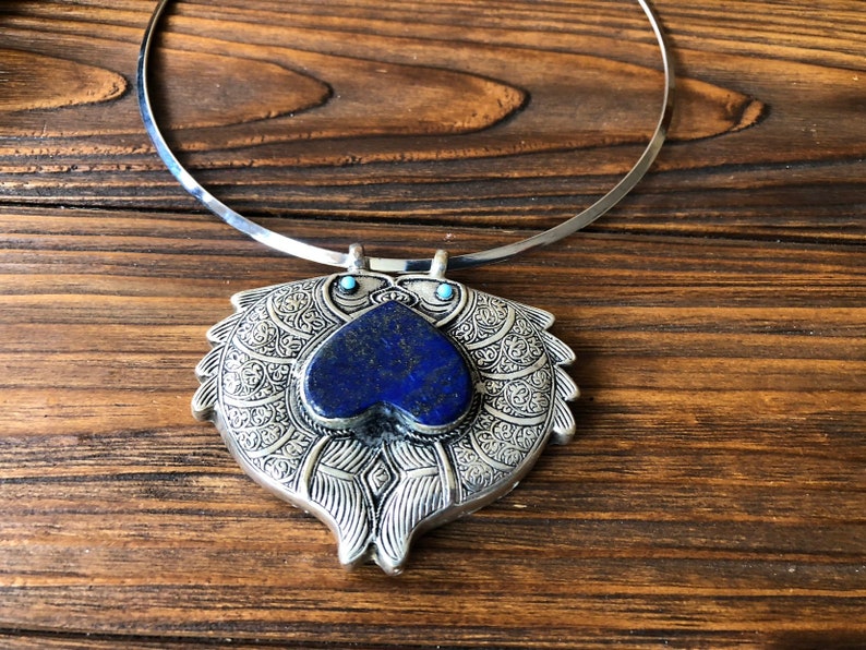 Lapis Lazuli Fish Pendant, Berber Fish Ethnic Pendant, Bohemian Style ...