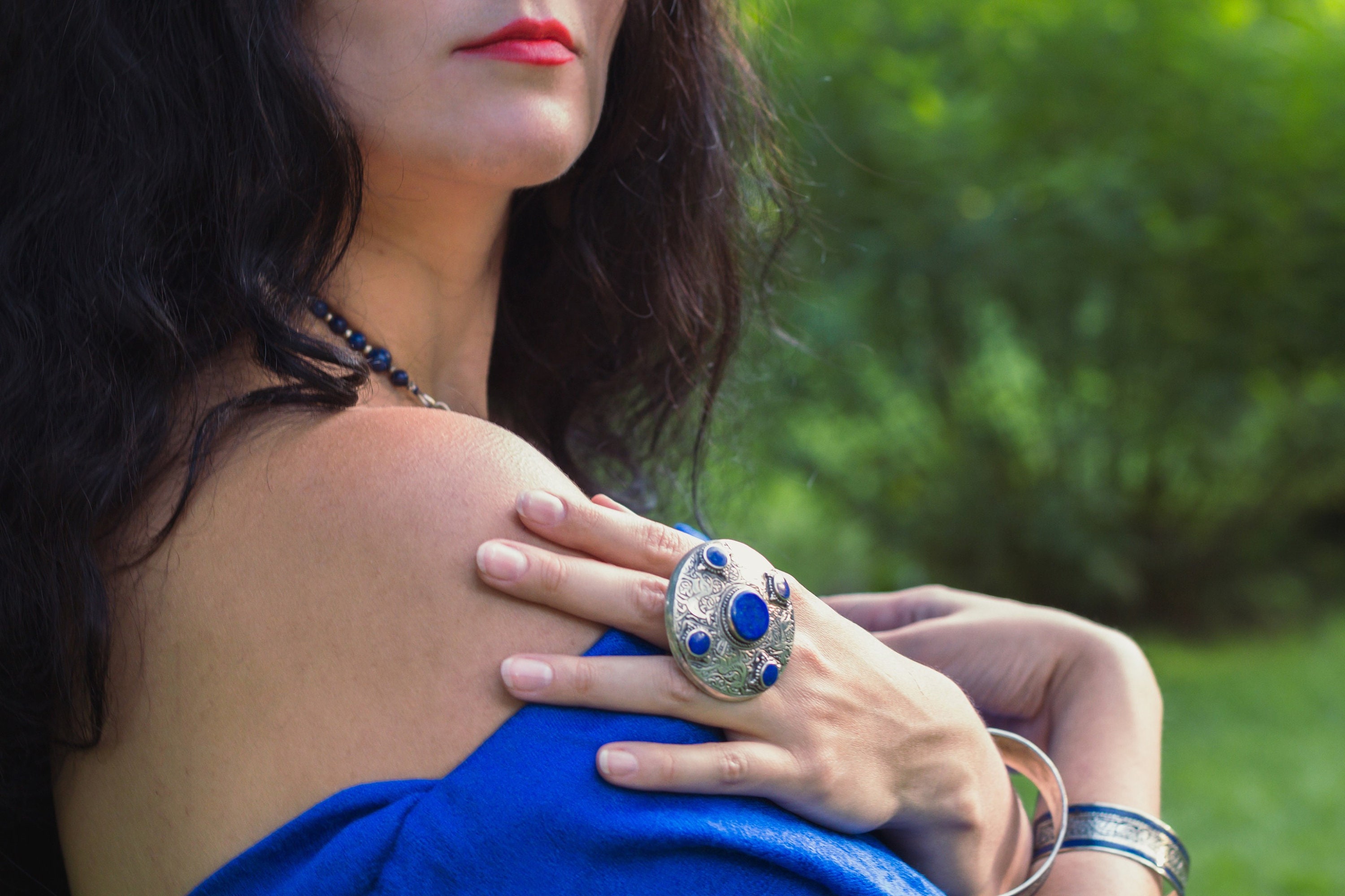 Afghani Kuchi Massive Ring Bohemian Lapis Lazuli Ring Berber - Etsy