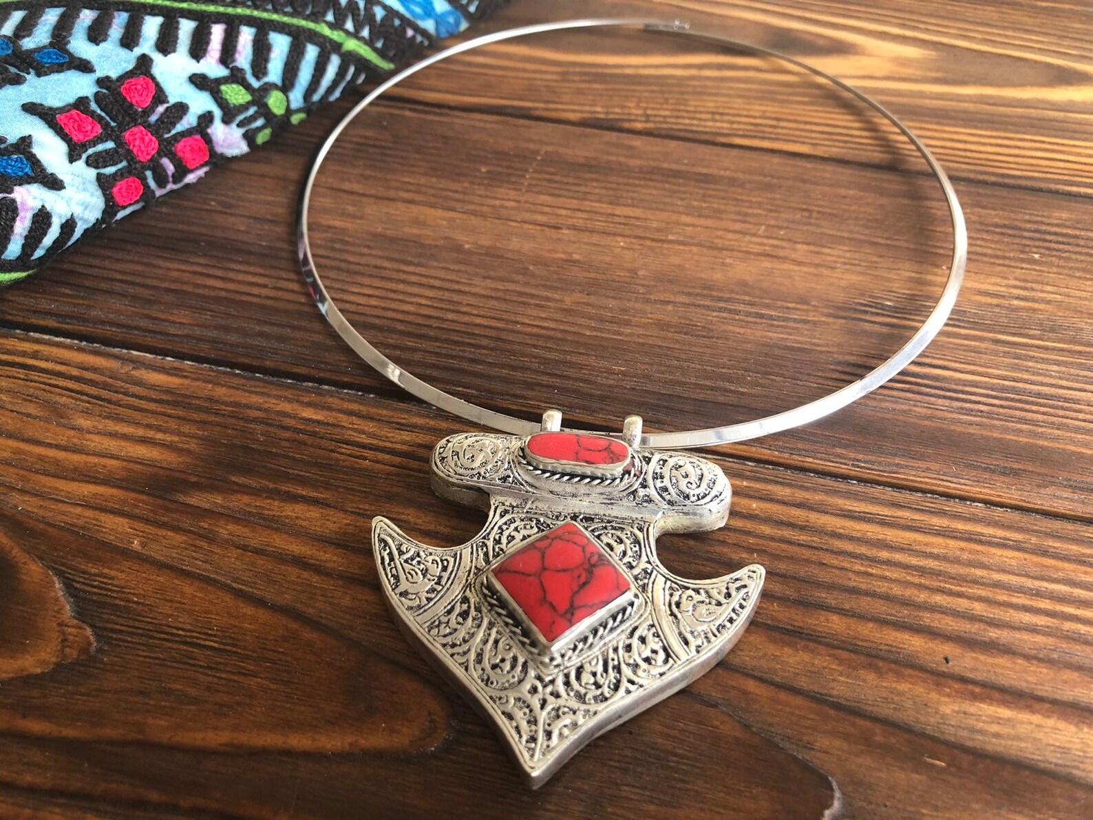 Berber Amulet Pendant Kuchi Nomadic Red Coral Medallion - Etsy