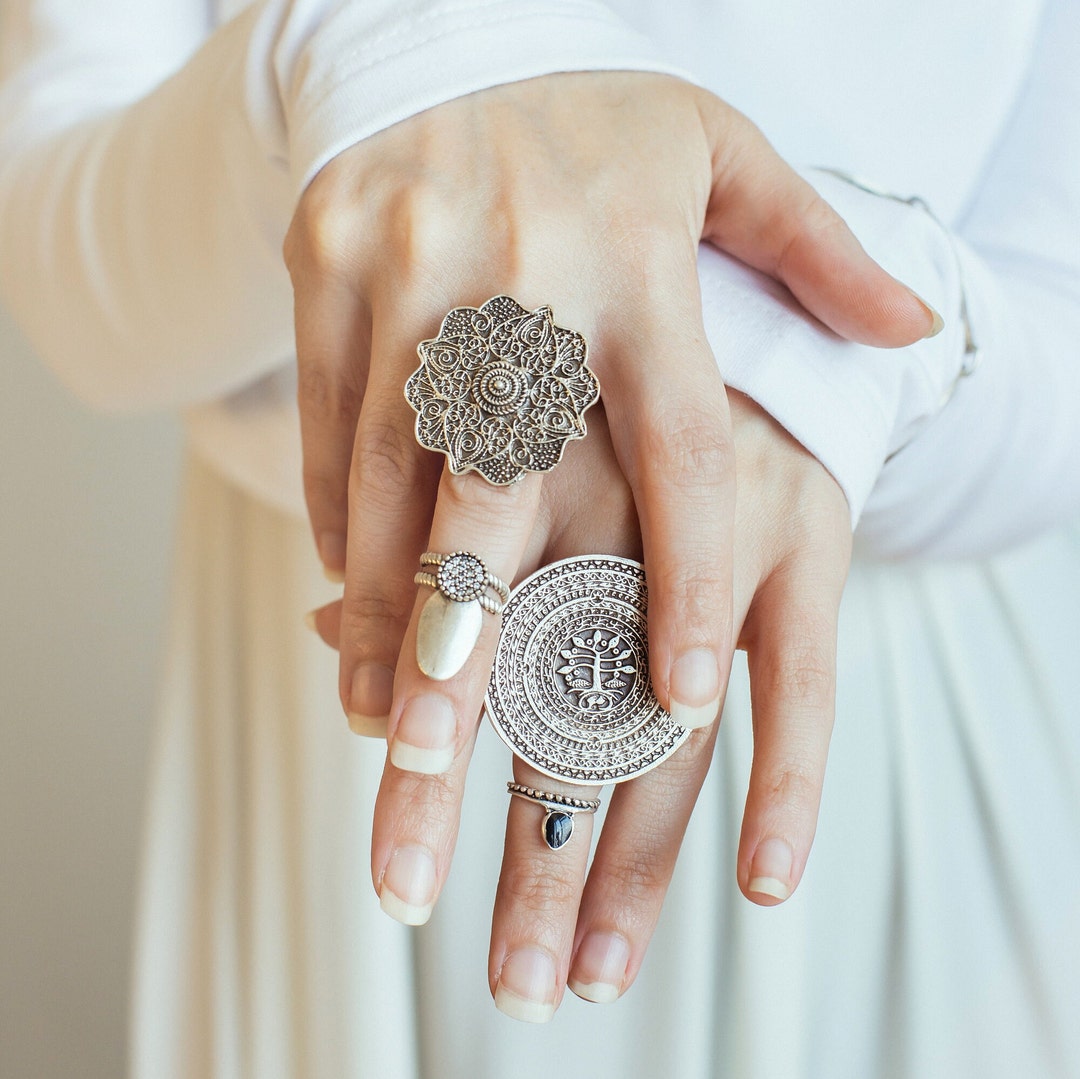 Boho Rings, Esoteric Decorations, Talisman, Trible Alloy, Design ...