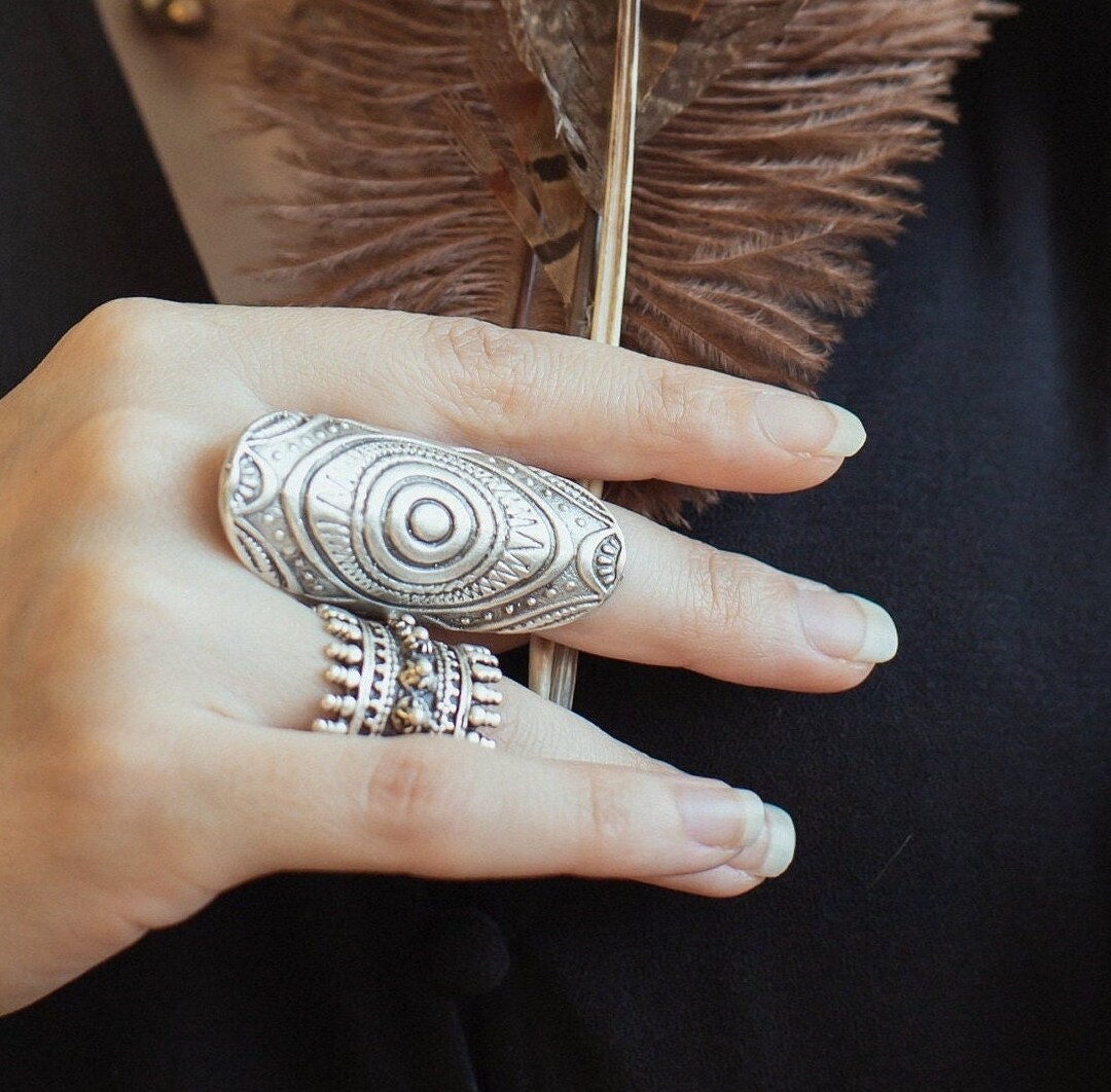 Mystical Tribal Rings With Oriental Ornament, Talisman, Tribe Fusion ...