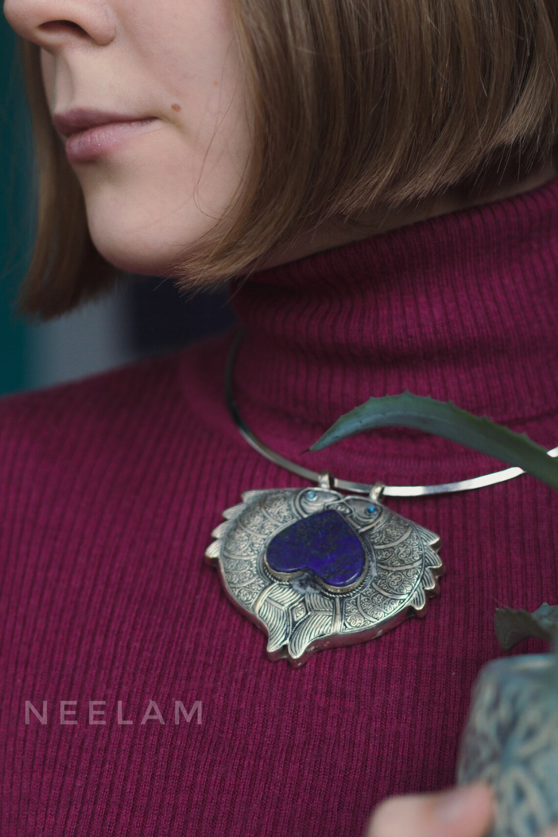 Lapis Lazuli Fish Pendant, Berber Fish Ethnic Pendant, Bohemian Style ...