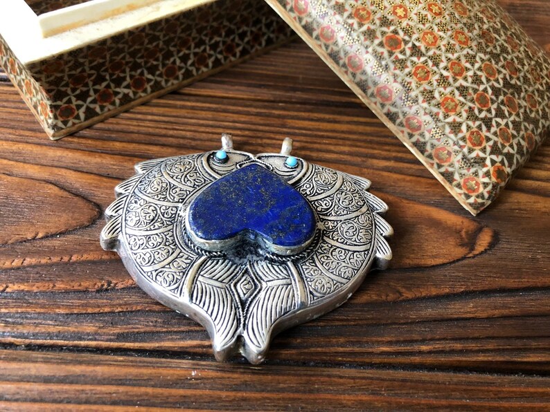 Lapis Lazuli Fish Pendant, Berber Fish Ethnic Pendant, Bohemian Style ...