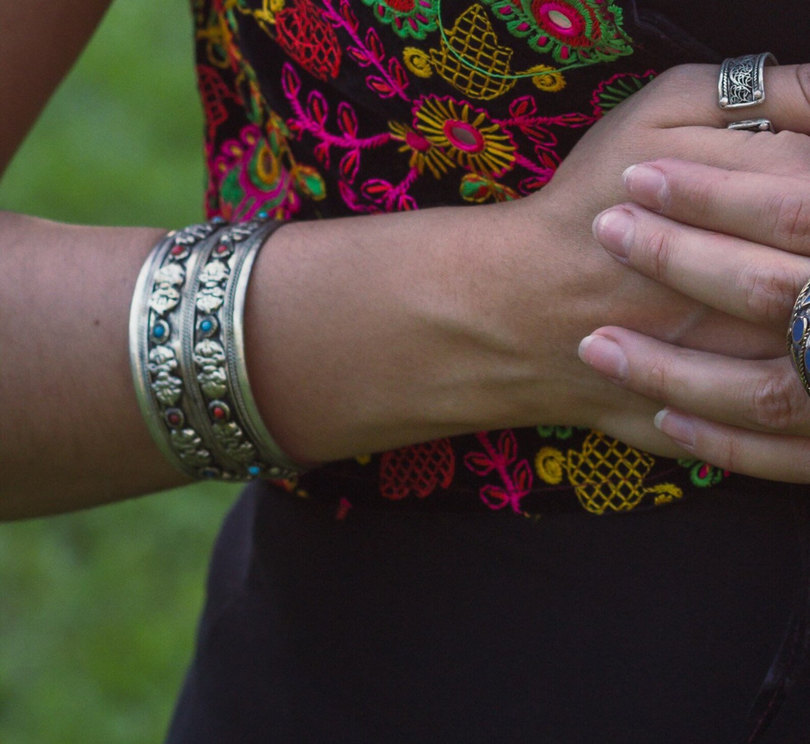 Vintage Filigree Double Bracelet Bohemian Cuffs Gypsy - Etsy