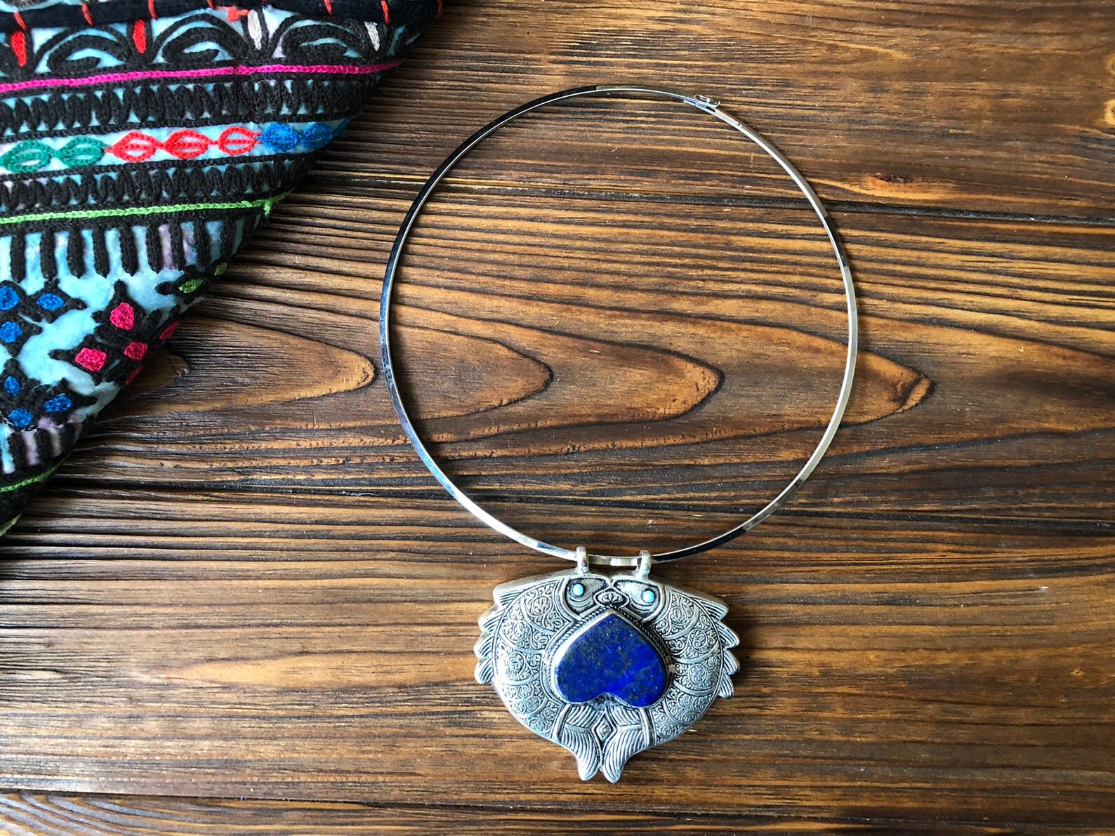 Lapis Lazuli Fish Pendant, Berber Fish Ethnic Pendant, Bohemian Style ...