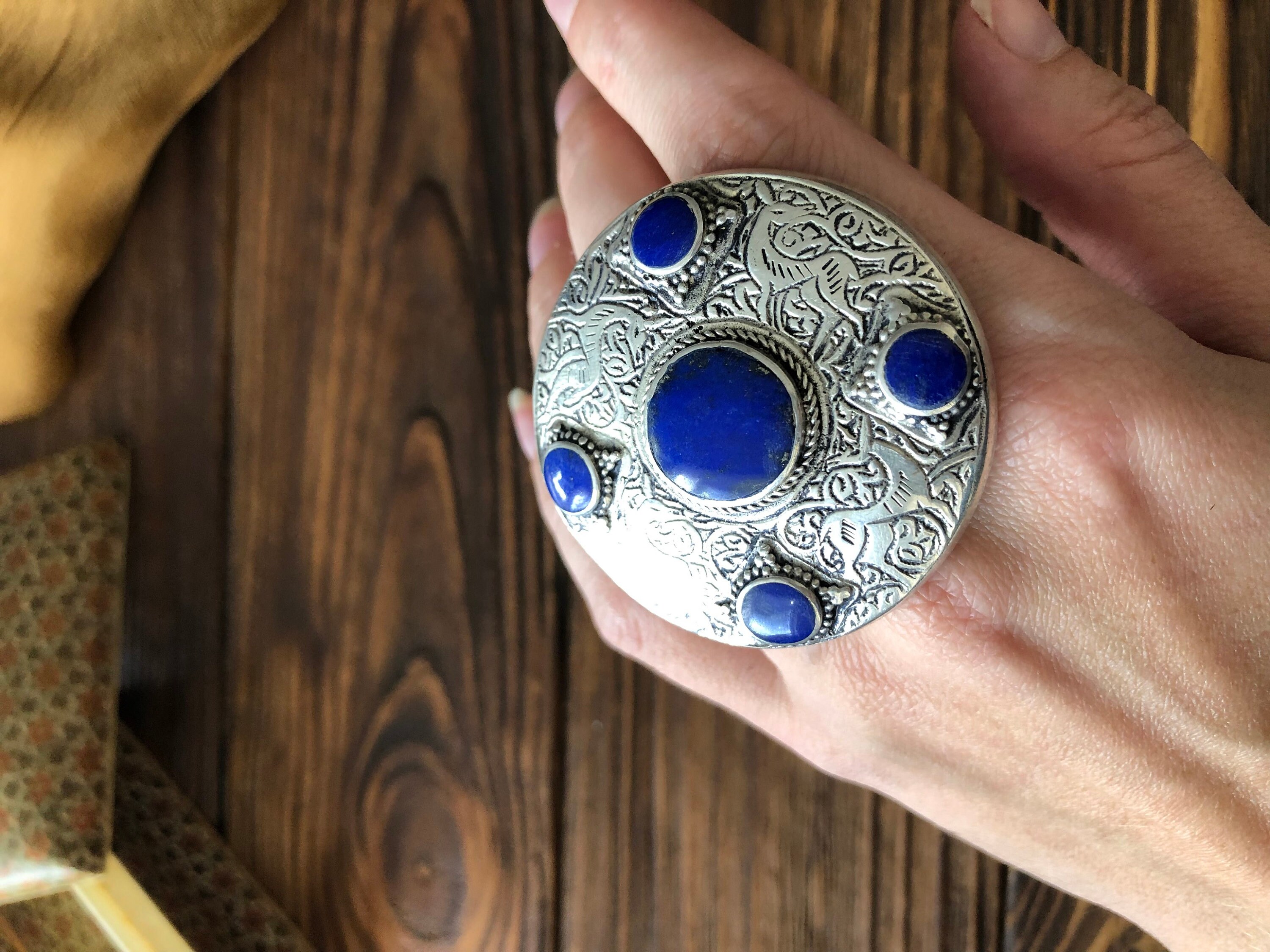 Afghani Kuchi Massive Ring Bohemian Lapis Lazuli Ring Berber - Etsy