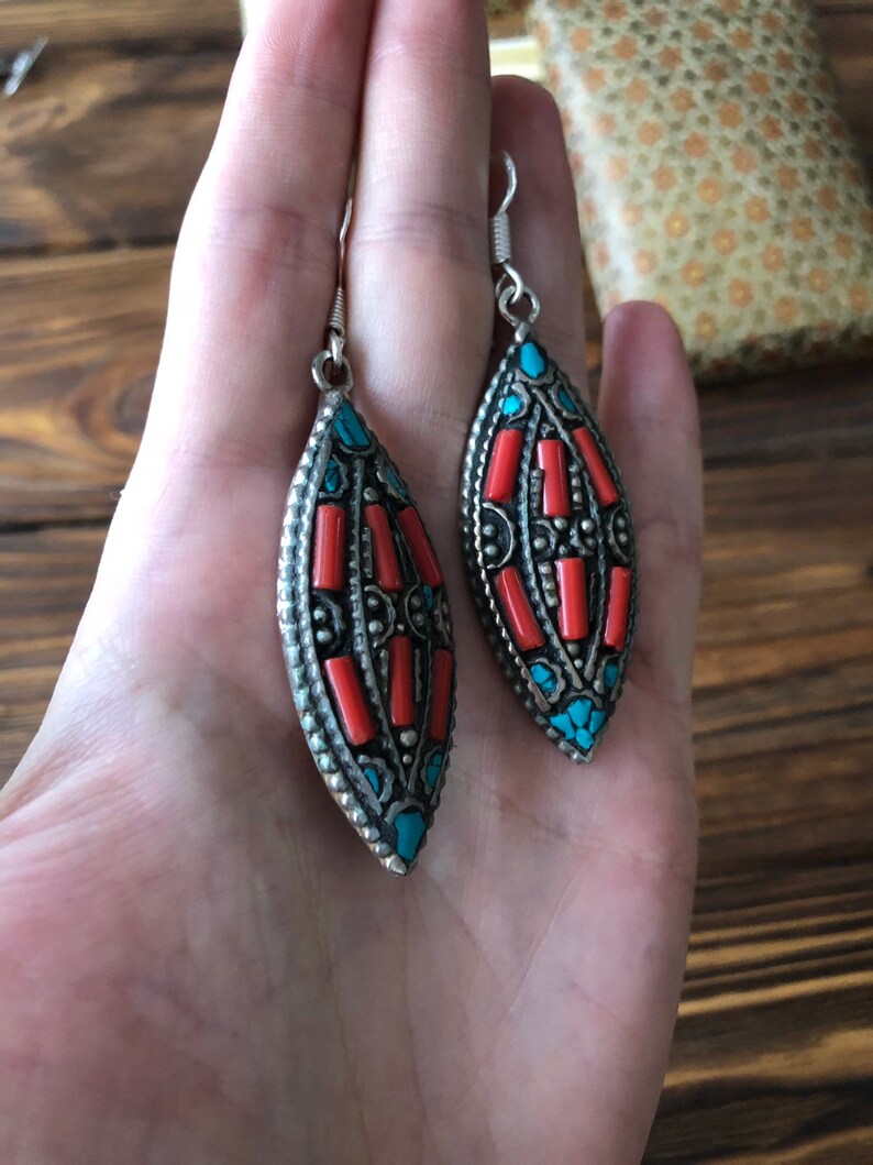Bohemian Ethnic Mosaic Earrings Gypsy Nomadic Jewelry Berber - Etsy