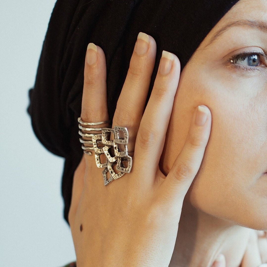 Spiral Ring and Boho Diamond Ring, Esoteric Jewelry, Charm Charm ...