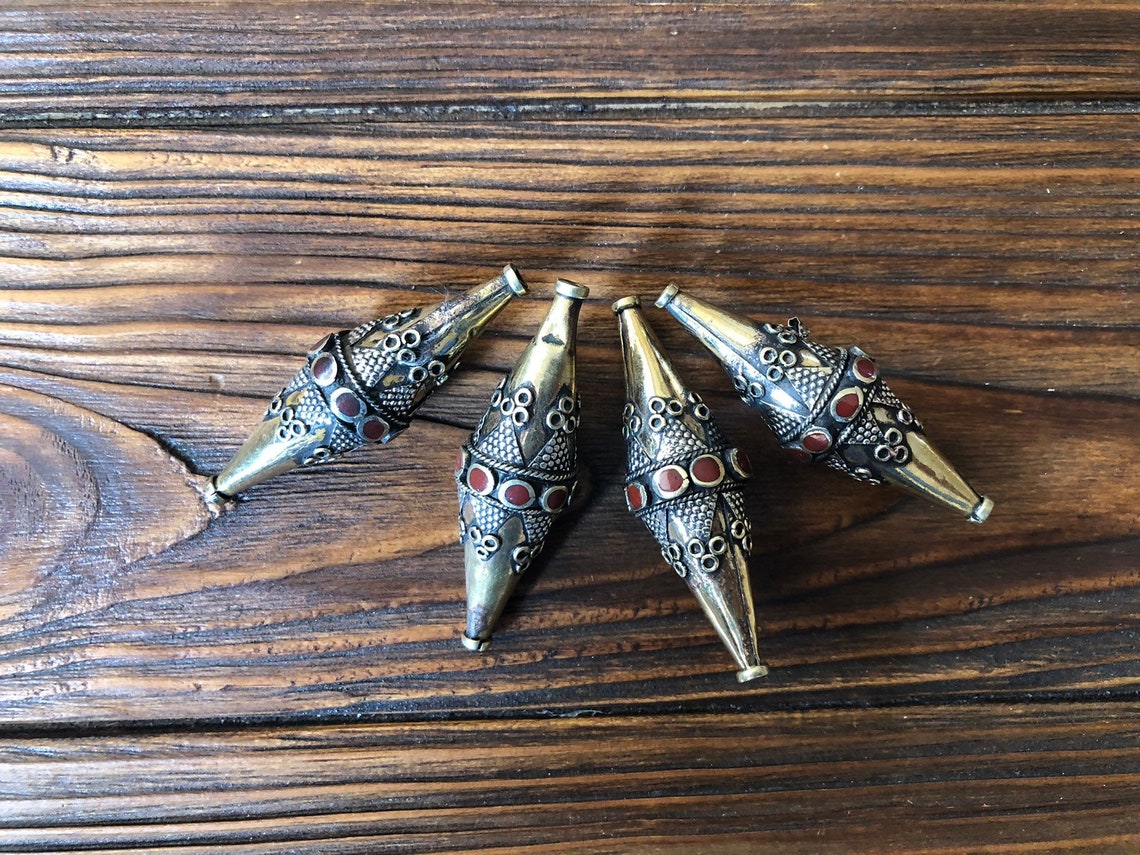 Vintage Red Cone Vintage Pendants DIY Berber Ethnic Beads - Etsy