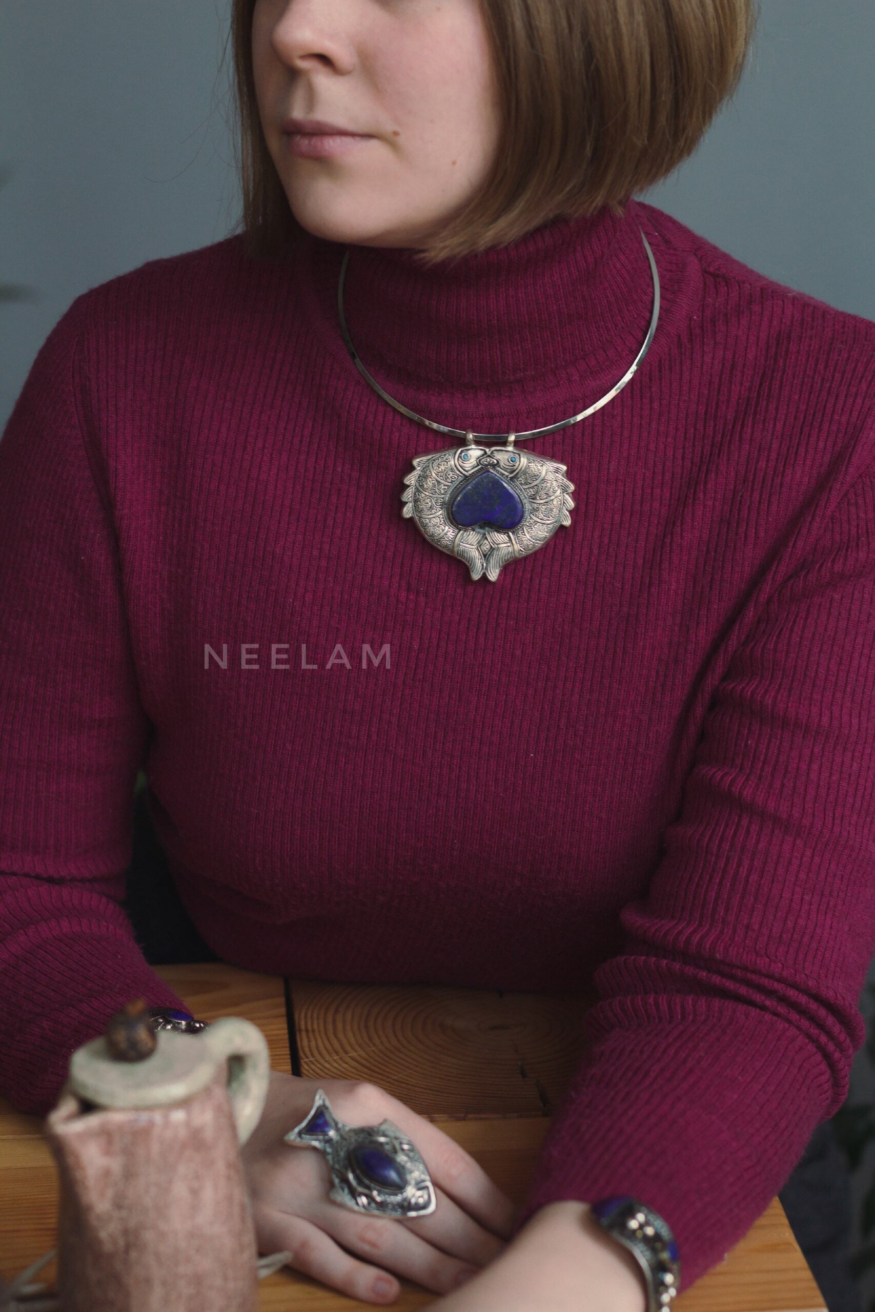 Lapis Lazuli Fish Pendant, Berber Fish Ethnic Pendant, Bohemian Style ...