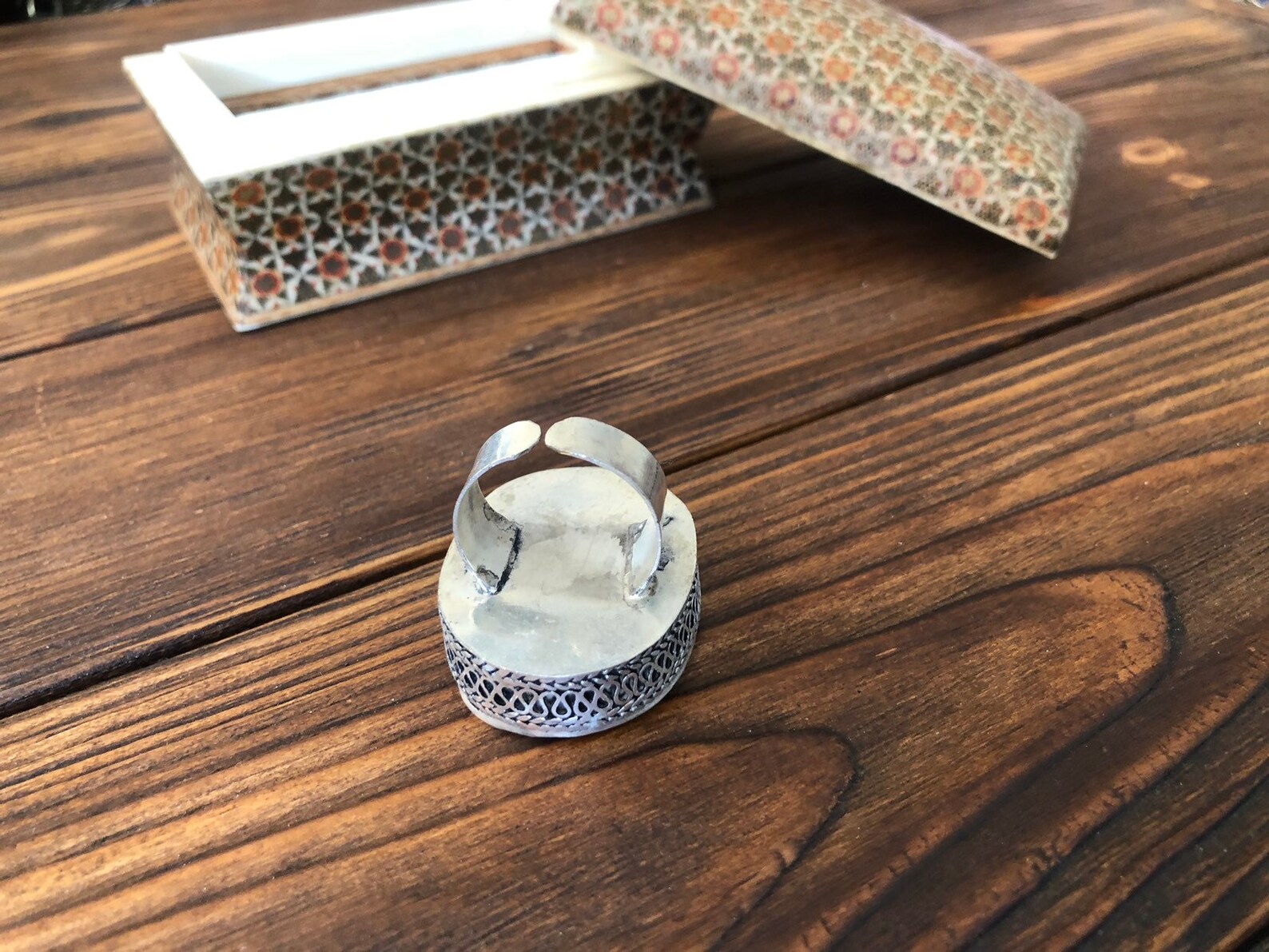 Afghani Red Urban Ring Boho Massive Ring Vintage Oval Ring - Etsy