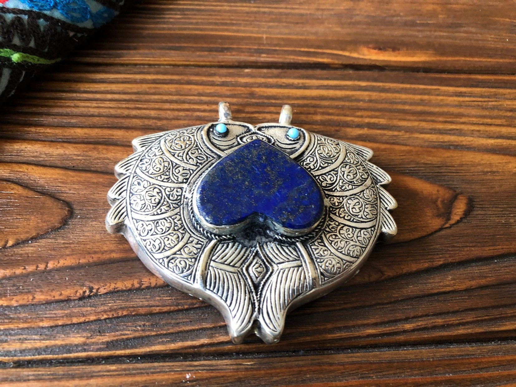 Lapis Lazuli Fish Pendant, Berber Fish Ethnic Pendant, Bohemian Style ...