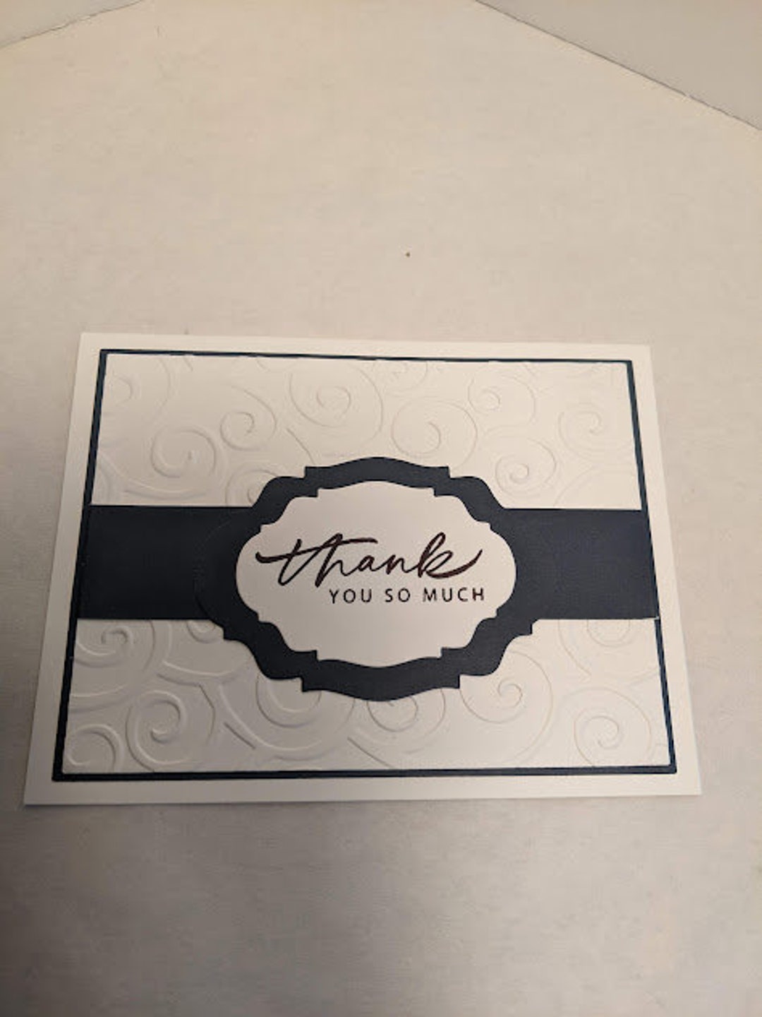 Greeting Card Handmade Thank You Embossed - Etsy