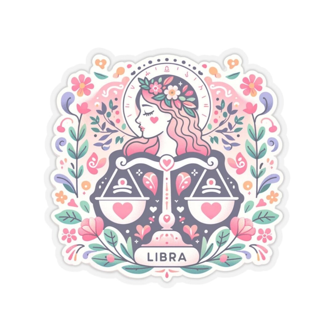 Chic Libra Zodiac Sticker: Flirty Balance Decal for Devices, Diaries ...
