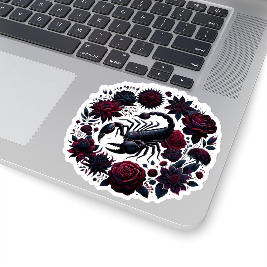 Scorpio Zodiac Sign Sticker - Boho Botanical Theme, Astrology Vinyl ...