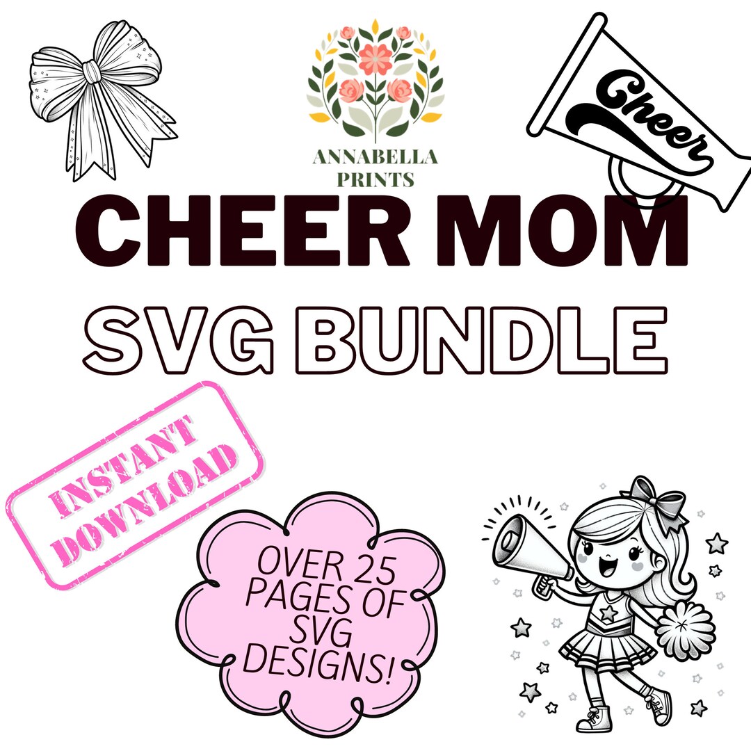 Cheer Mom Svg Bundle Instant Download For Diy Cheerleading Designs Etsy