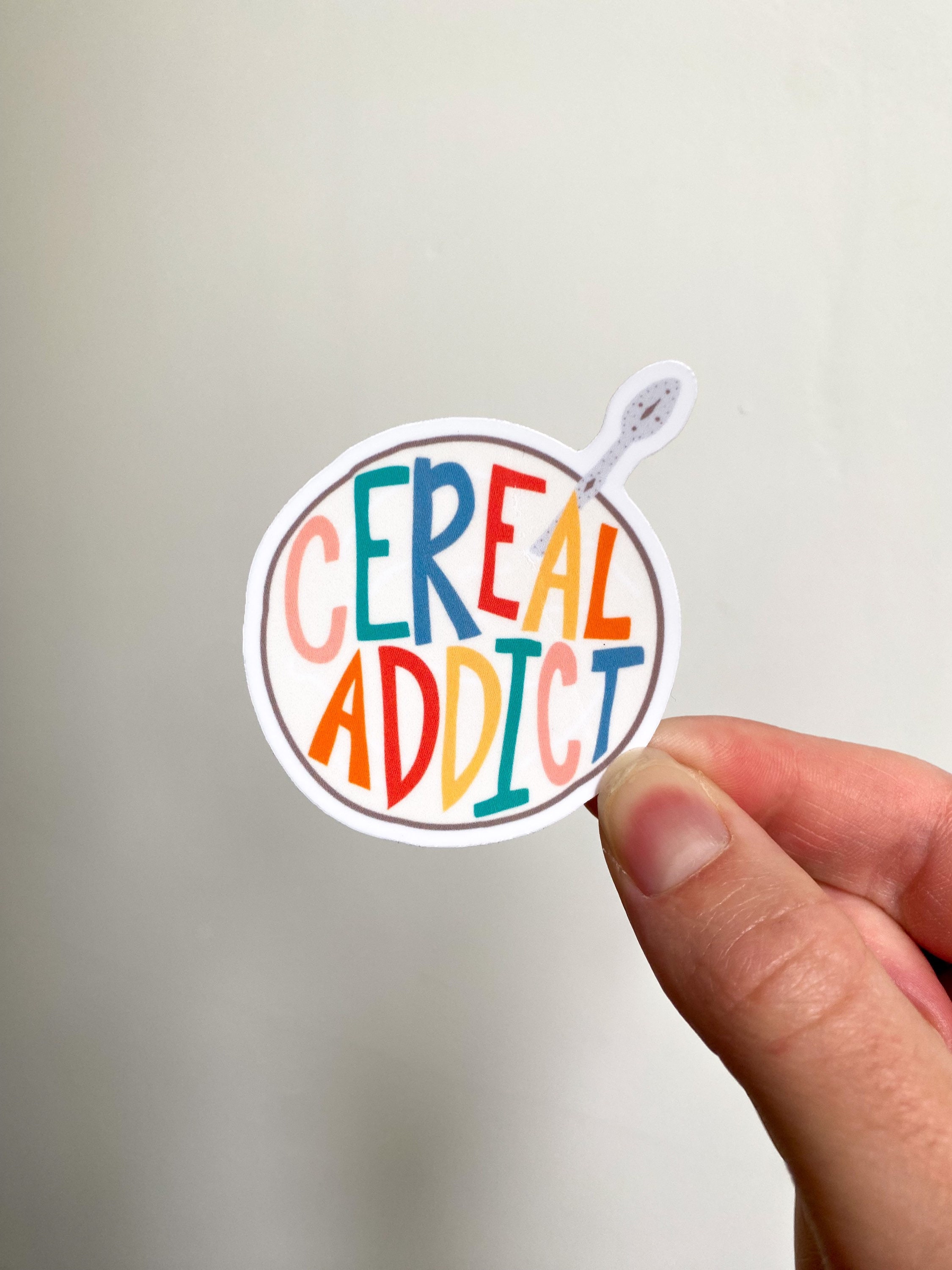 Cereal Addict Sticker, Gift Ideas, Handmade, Waterproof Sticker, Cereal ...