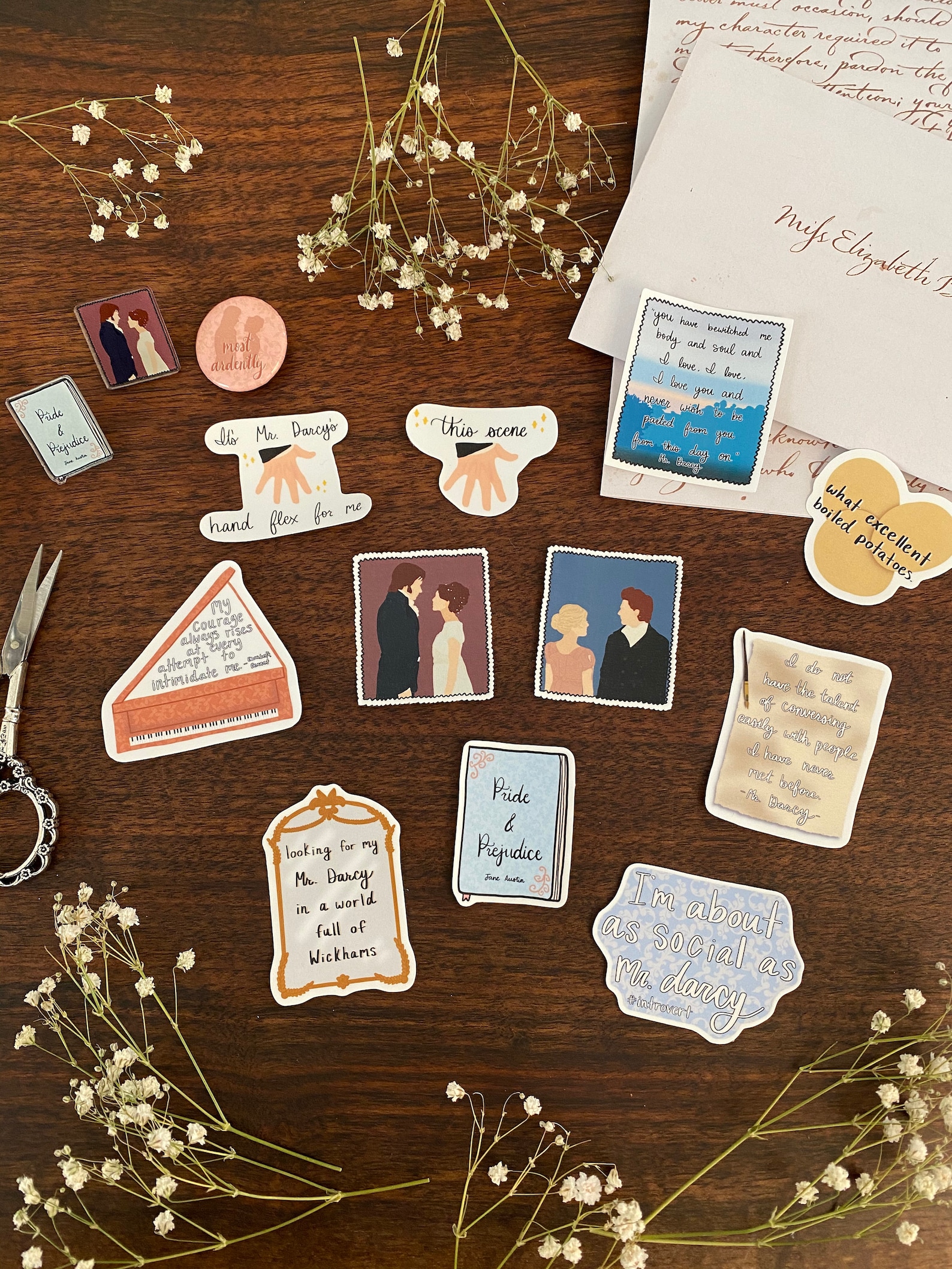 Pride and Prejudice Sticker Pack Pride and Prejudice Mr. - Etsy