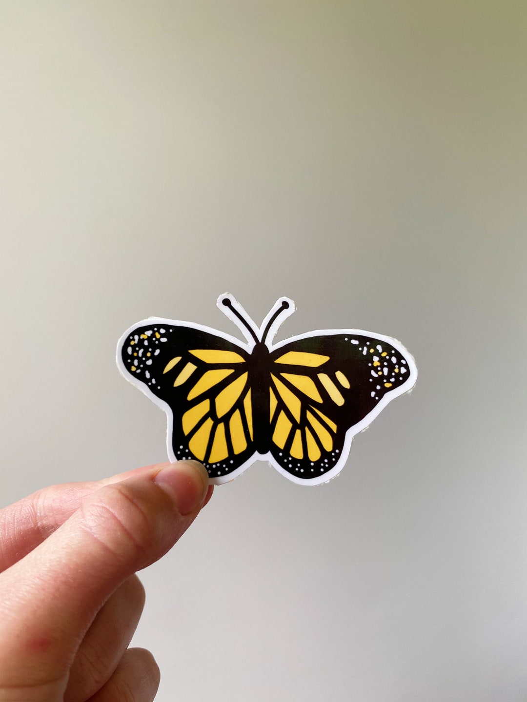 Yellow Butterfly Sticker, Gift Ideas, Handmade, Waterproof Stickers ...