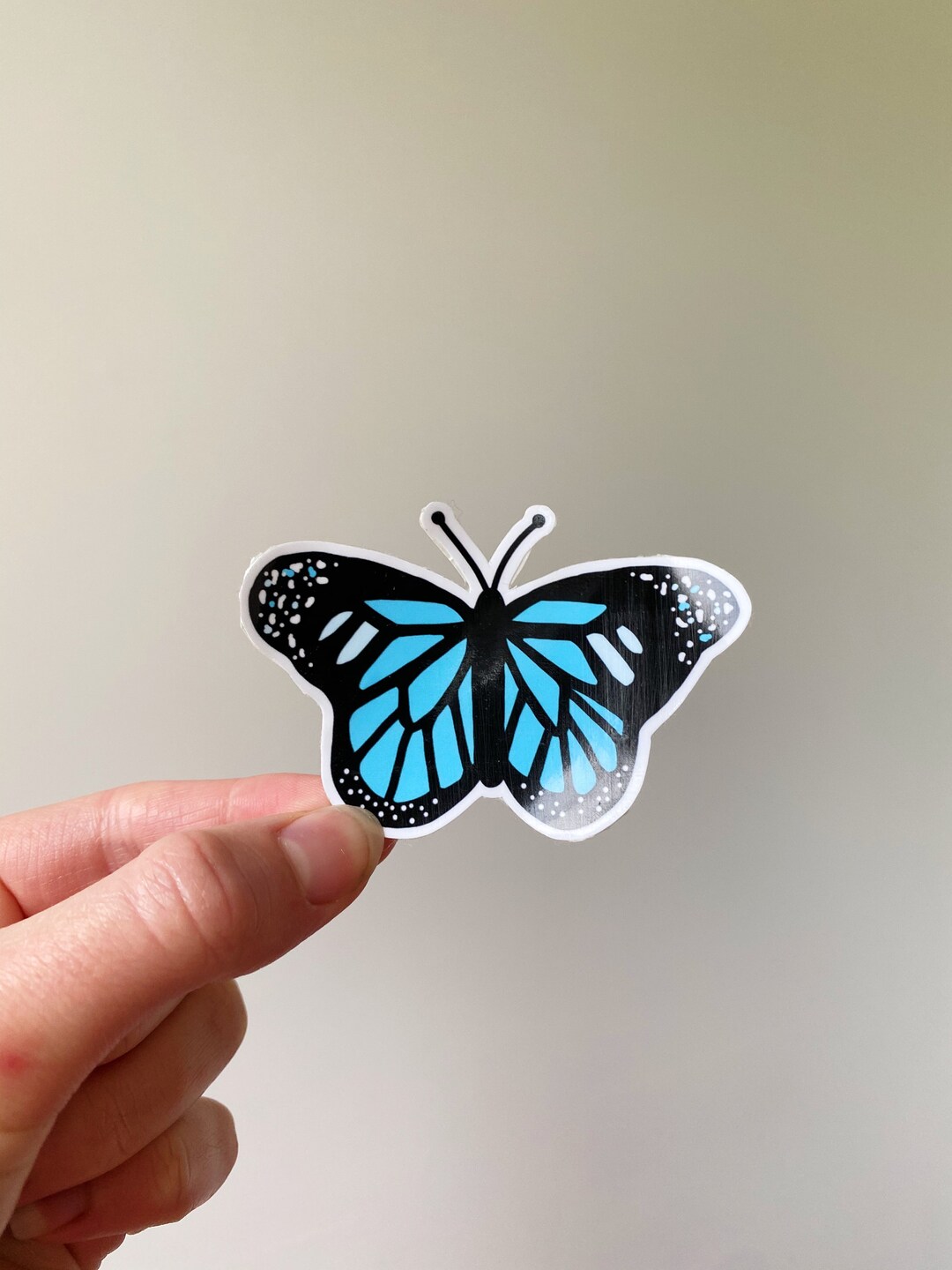 Light Blue Butterfly Sticker Gift Ideas Handmade Waterproof - Etsy