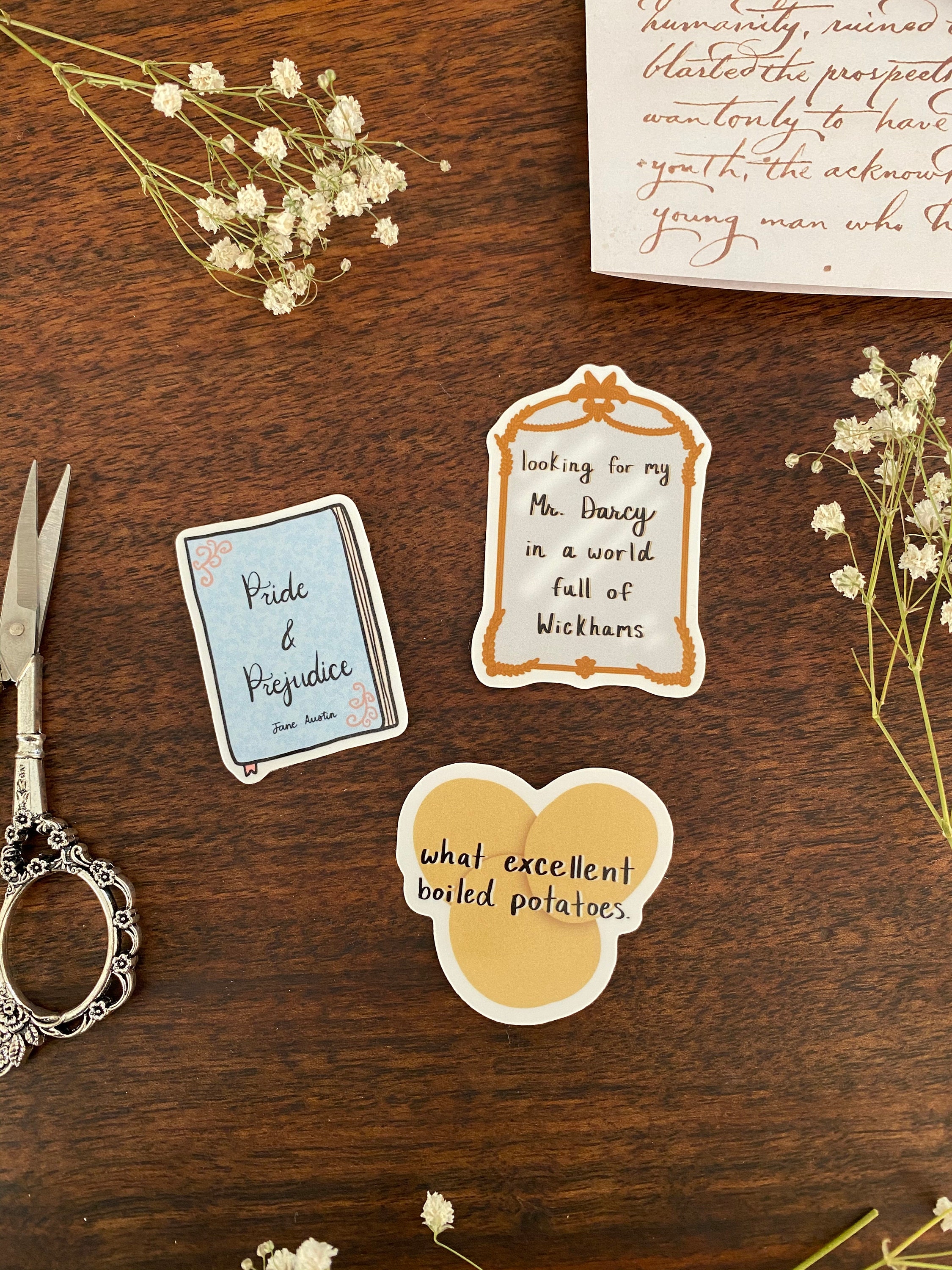 Pride and Prejudice Sticker Pack Pride and Prejudice Mr. - Etsy
